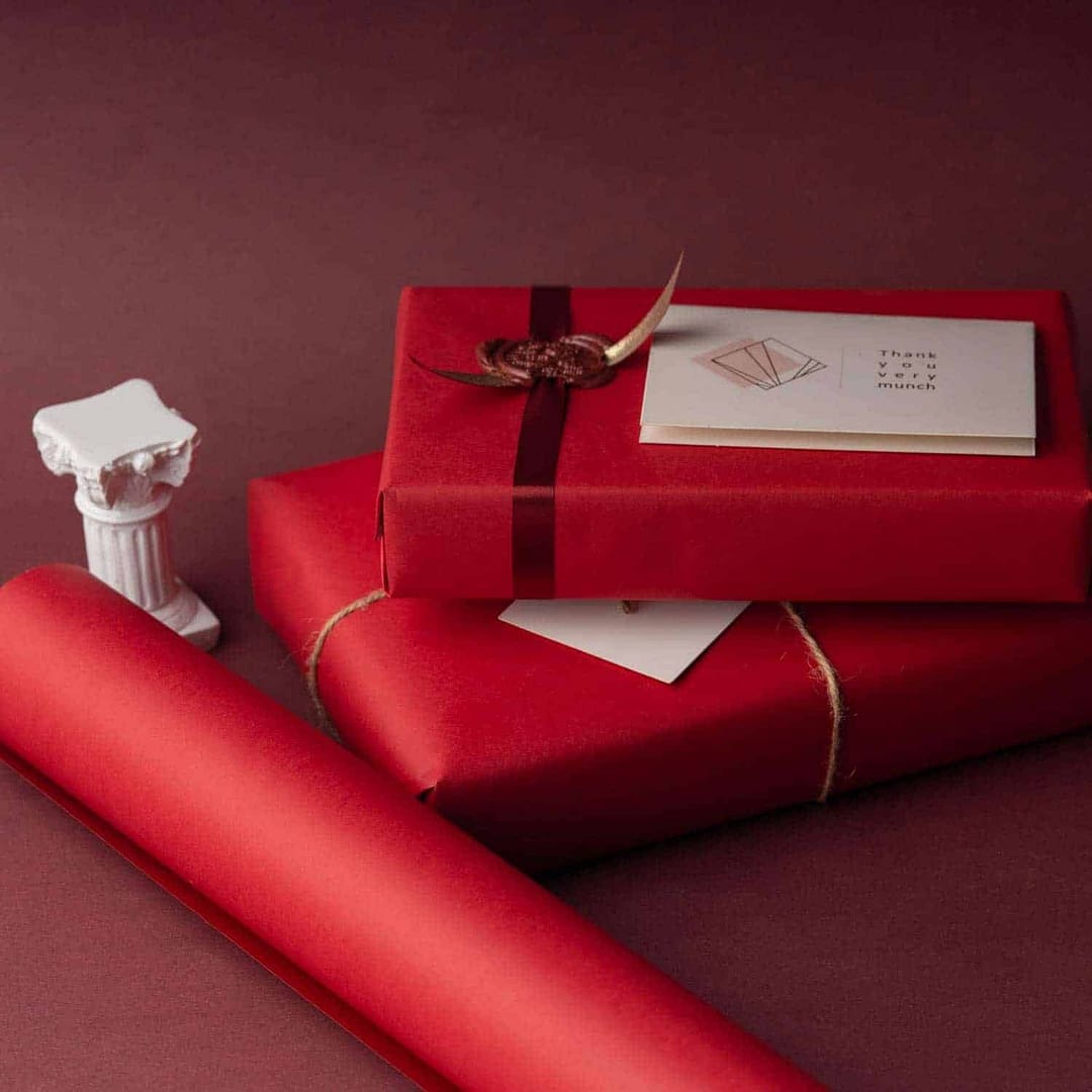 700mm X 100M Dazzling RED Wrapping Kraft Paper Roll